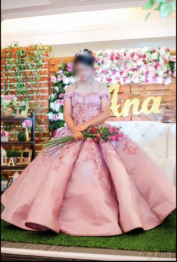 Pastel Pink Ball Gown, Women's Fashion, Dresses & Sets, Evening dresses ...