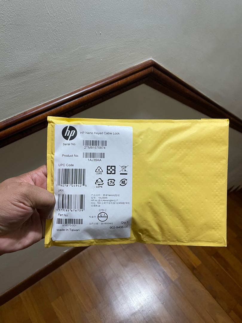 PC Locks HP Nano Keyed Cable Lock (1AJ39AA), Computers & Tech, Parts ...