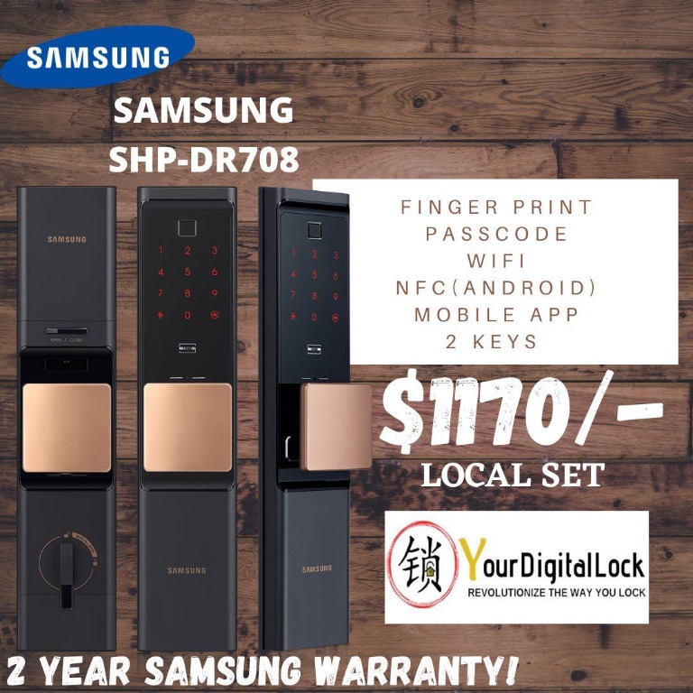 Samsung Digital Lock SHP DR708 WIFI Digital Lock SINGAPORE SET, Furniture & Home Living ...