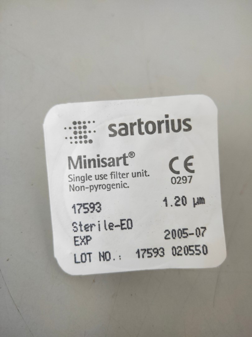 Sartorius Minisart Syringe Filter For Sale @ $ 80 each (AAR 1194 ...