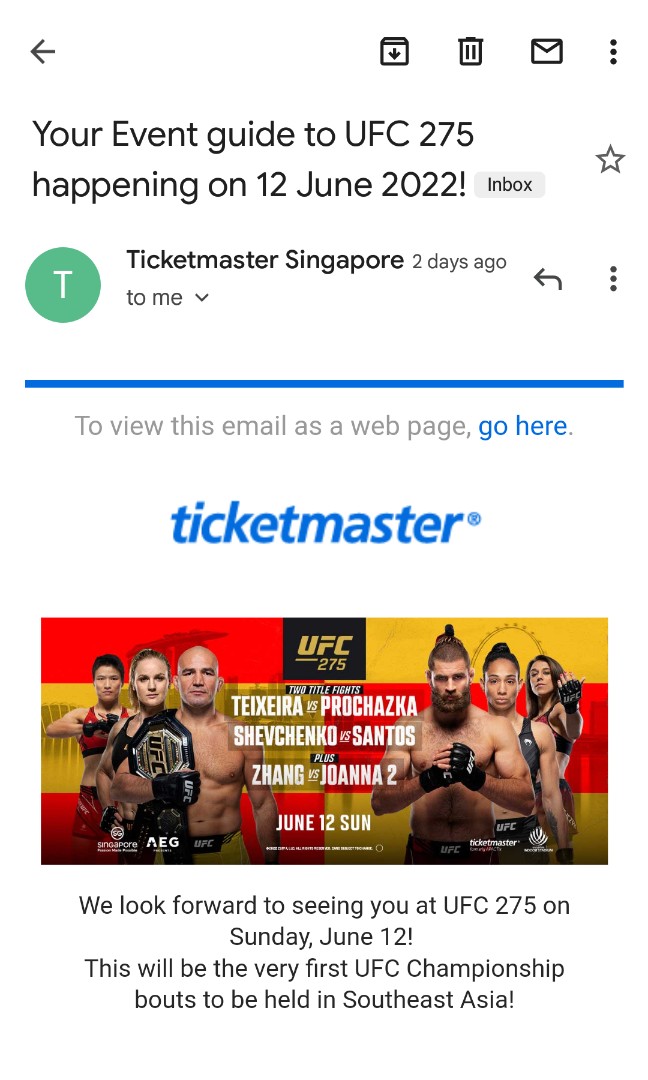 UFC 275 Cat 3 Ticket, Tickets & Vouchers, Event Tickets on Carousell