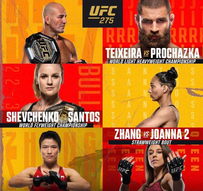 UFC 275 x2 CAT 2 Section 122, Seat 1 and 2, Row 8, Tickets & Vouchers ...