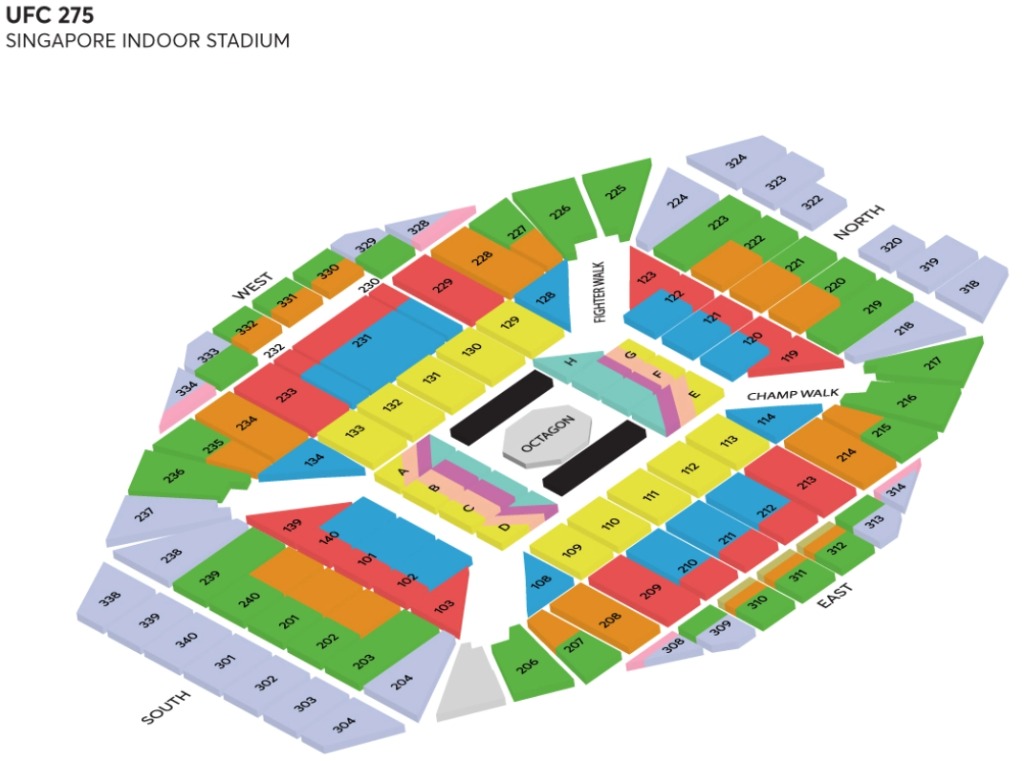 UFC 275 x2 CAT 2 Section 122, Seat 1 and 2, Row 8, Tickets & Vouchers ...