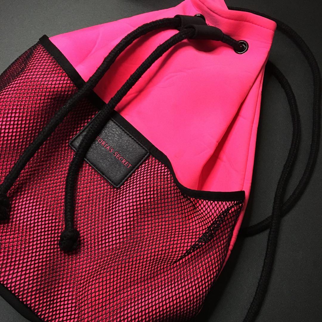 Victoria's Secret Neon Pink String Back Pack (for gym etc.), Women's ...