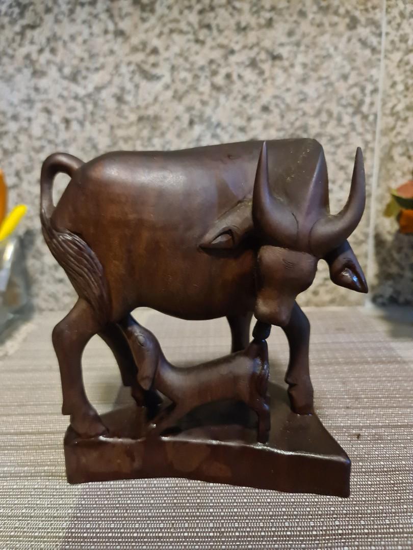 Vintage Carabao wooden Carved solid wood, Hobbies & Toys, Memorabilia ...