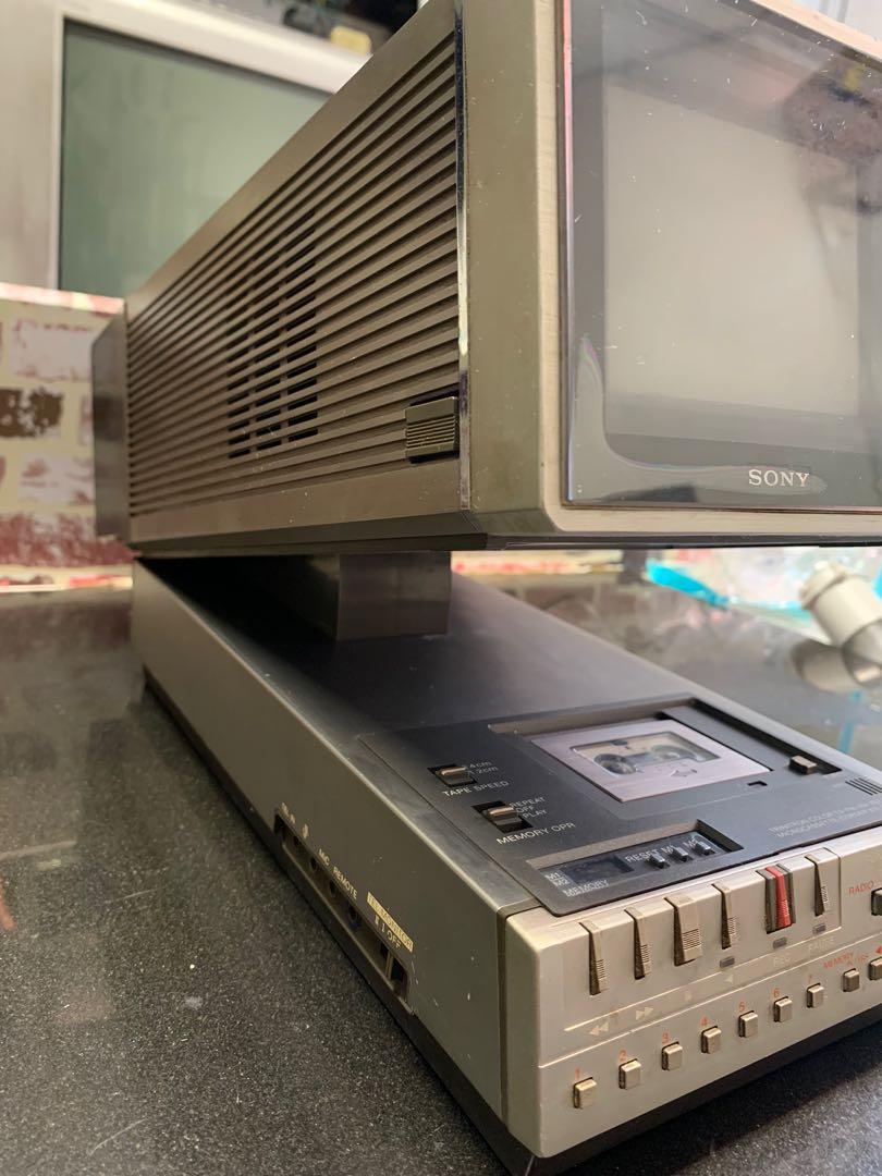Vintage Mini TV with AM FM Radio & Micro Cassette Recorder Sony from US ...