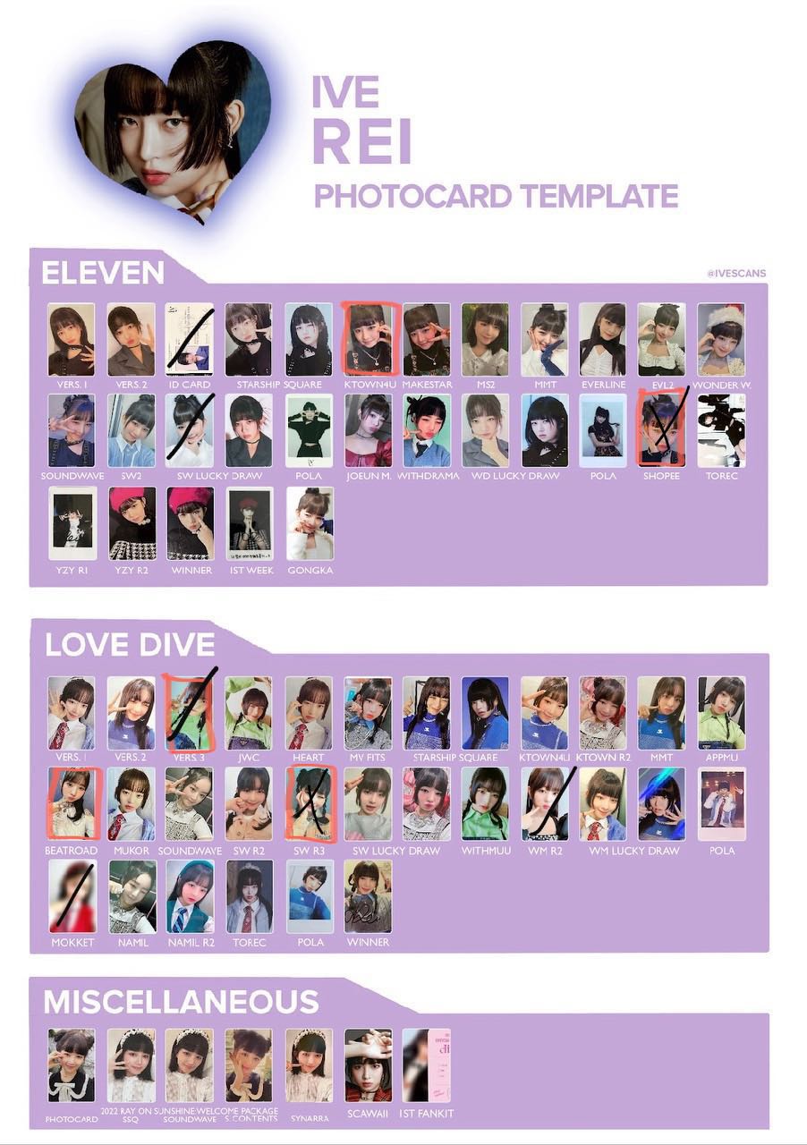 WTS/LFB IVE REI PCS, Hobbies & Toys, Memorabilia & Collectibles, K-Wave ...