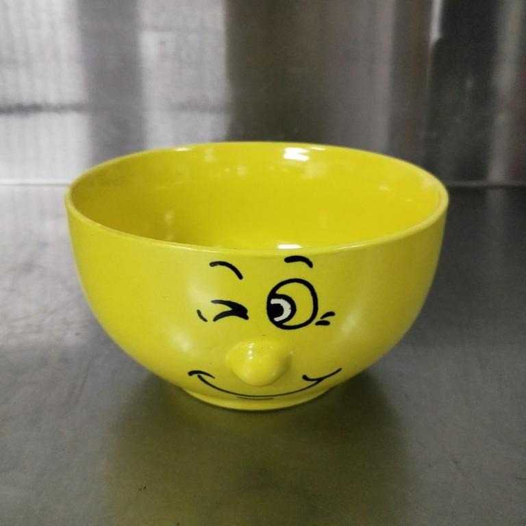 Yellow Cute Smile Smiley Pop Up Bowl, Furniture & Home Living ...