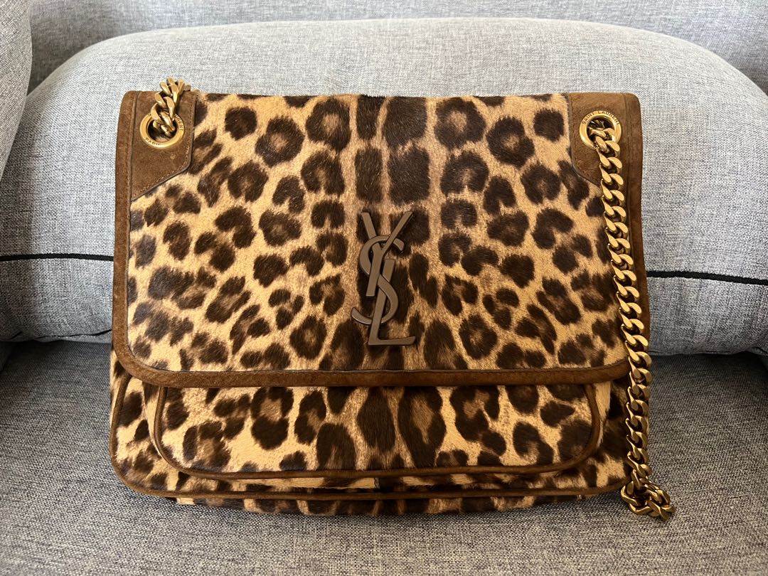Ysl niki leopard print shoulder bag slp, Luxury, Bags & Wallets on ...