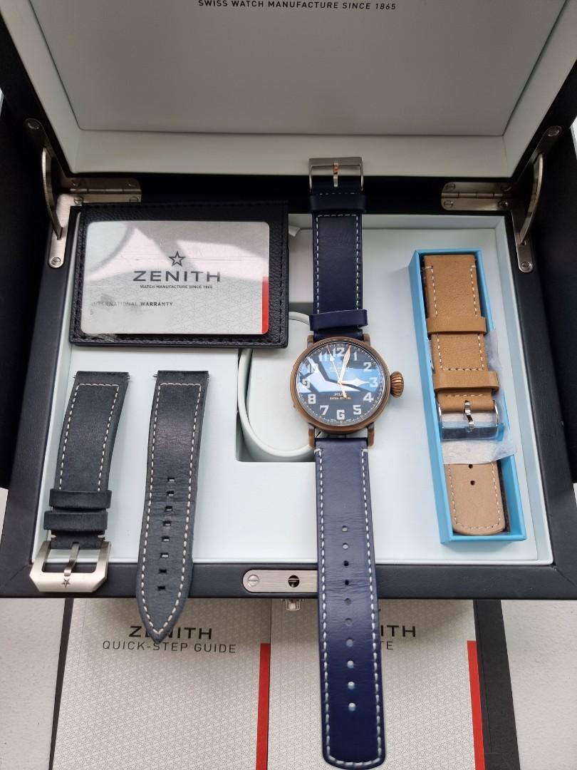 Zenith Pilot Extra 20 Bronze Blue Dial 45mm, Luxury, Watches on Carousell