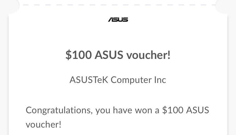 $100 ASUS Voucher for purchase of ASUS Laptop, Computers & Tech ...