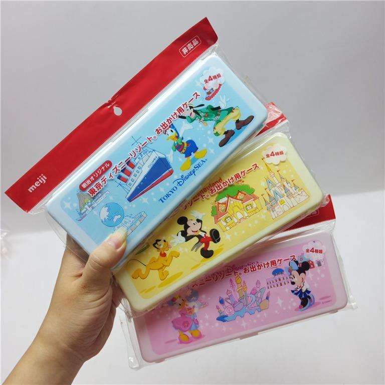 日本 DISNEY TOKYO SEA X Meiji Mickey Minnie 限量 長方 筆盒, 興趣及遊戲, 手作＆自家設計, 文具 ...