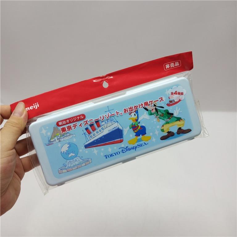 日本 DISNEY TOKYO SEA X Meiji Mickey Minnie 限量 長方 筆盒, 興趣及遊戲, 手作＆自家設計, 文具 ...