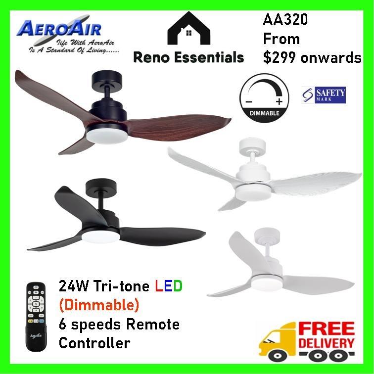 AA320 Aeroair Ceiling Fan Dimmable Lights, Furniture & Home Living ...