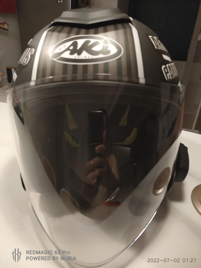 AKI Ak7-Route 66 helmet, Motorcycles, Motorcycle Apparel on Carousell