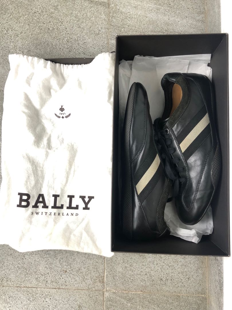 Bally Black Leather Sneakers, Fesyen Pria, Sepatu , Sneakers di Carousell
