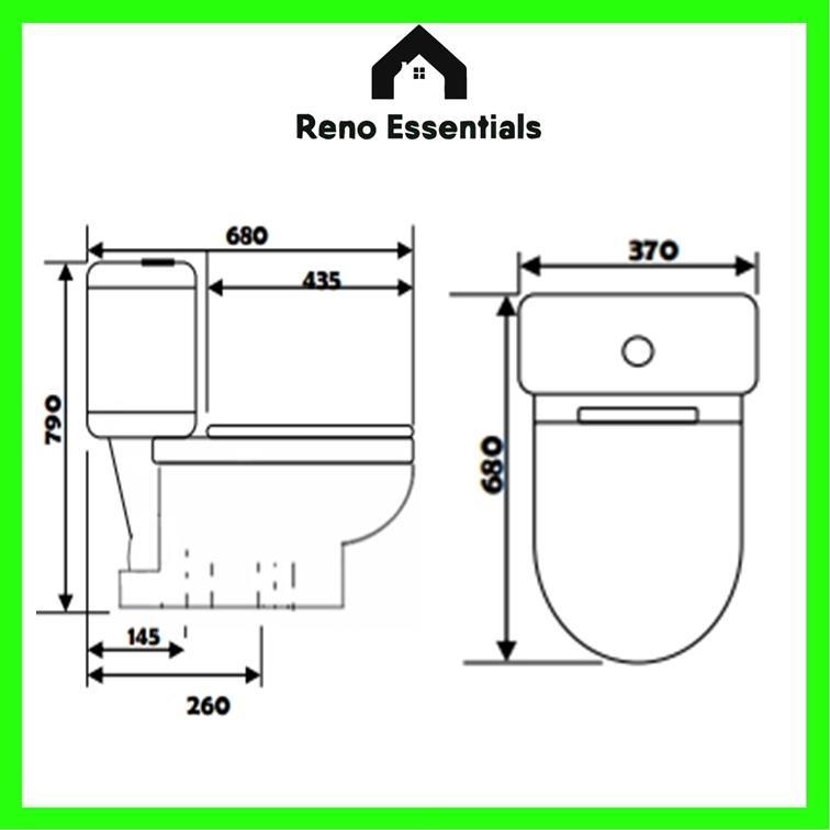 Baron V800 toilet bowl dual flush with Installation, Furniture & Home ...
