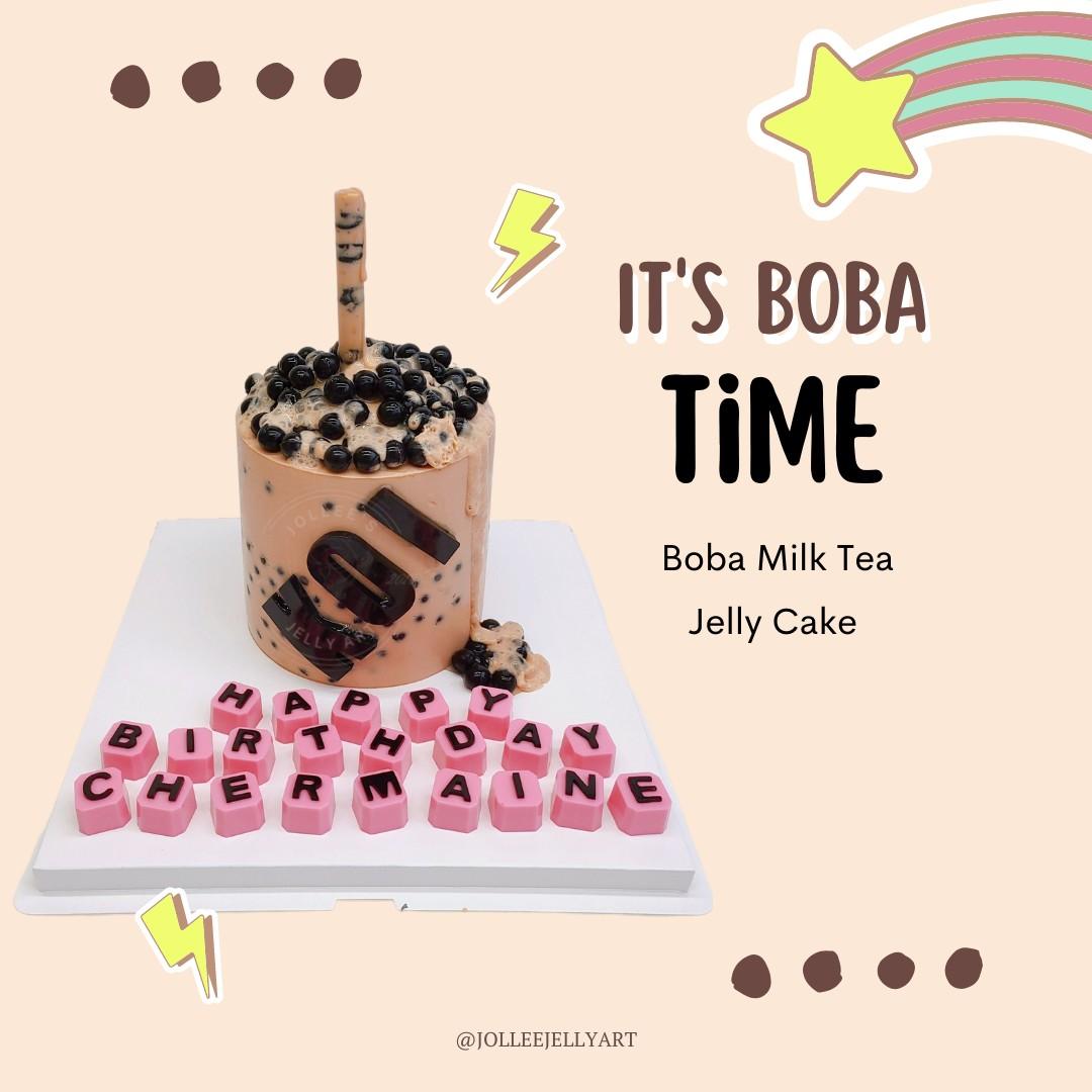 Boba Tea Jelly Cake, Food & Drinks, Homemade Bakes on Carousell