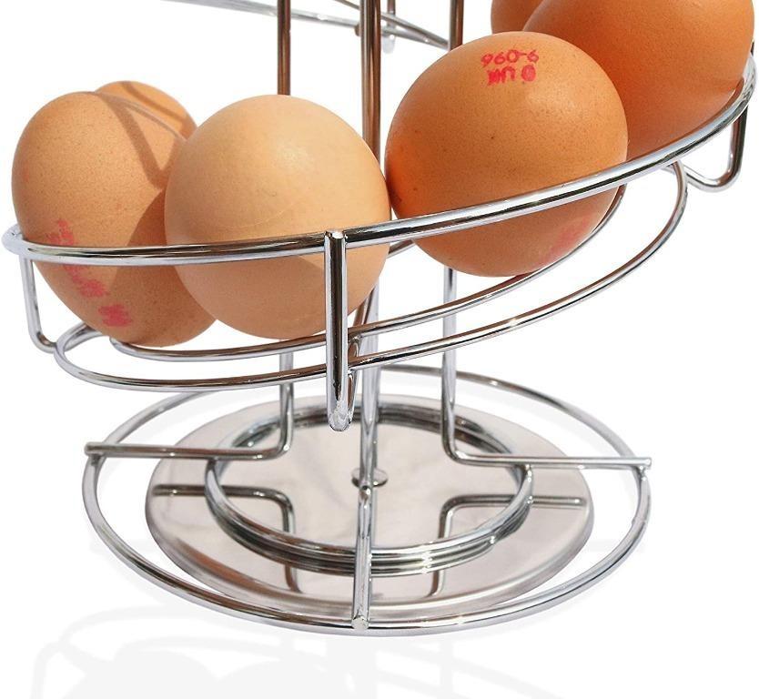 Brentmoor Rotating Spiral Egg Skelter Dispenser Rack for 3 Dozen Eggs ...