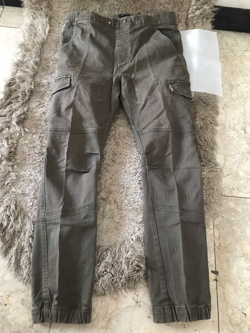 cuffed cargo pants celana cargo hitam grey abu tebal keren size liat ...
