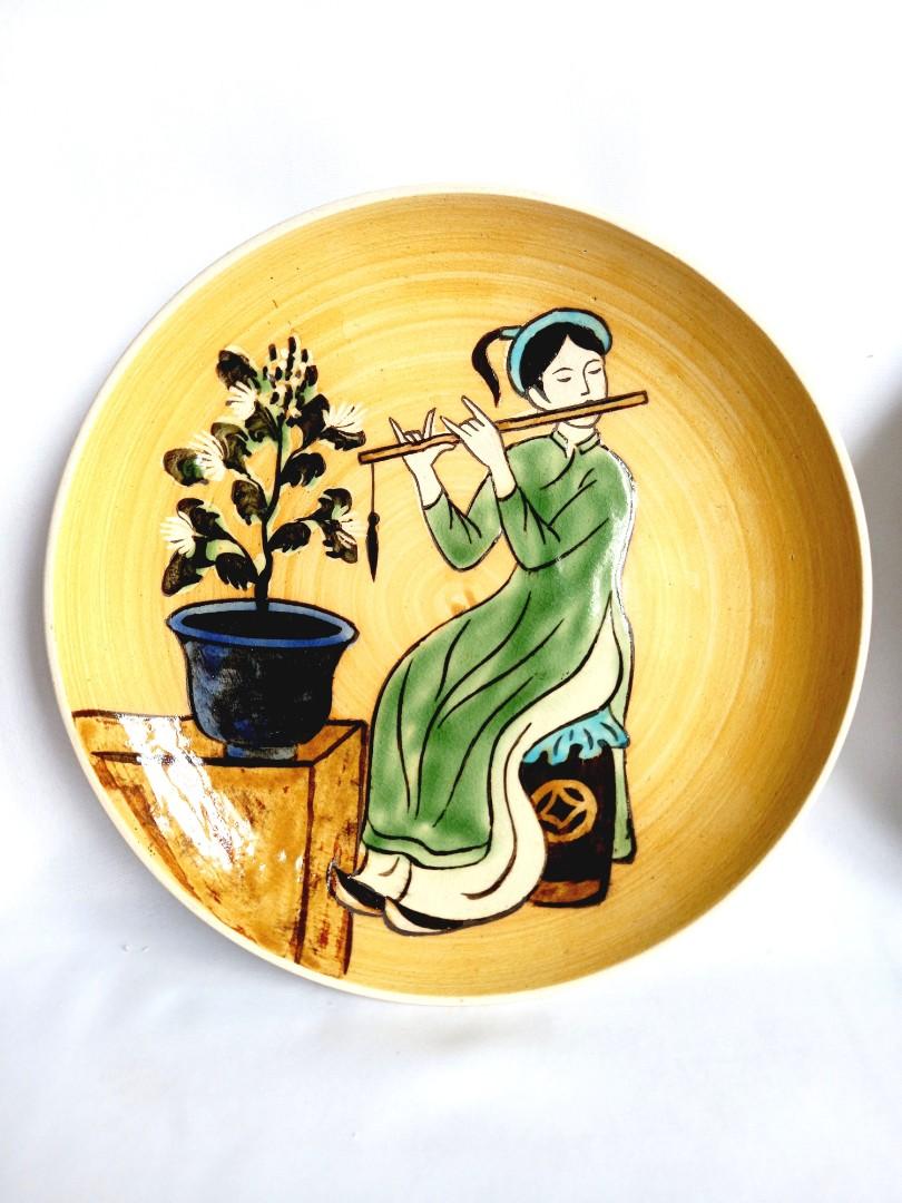 Decorative plates with Vietnamese design, 4 pc. set, handcrafted ...