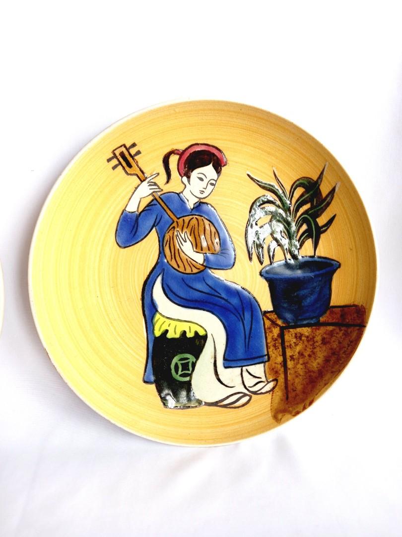 Decorative plates with Vietnamese design, 4 pc. set, handcrafted ...