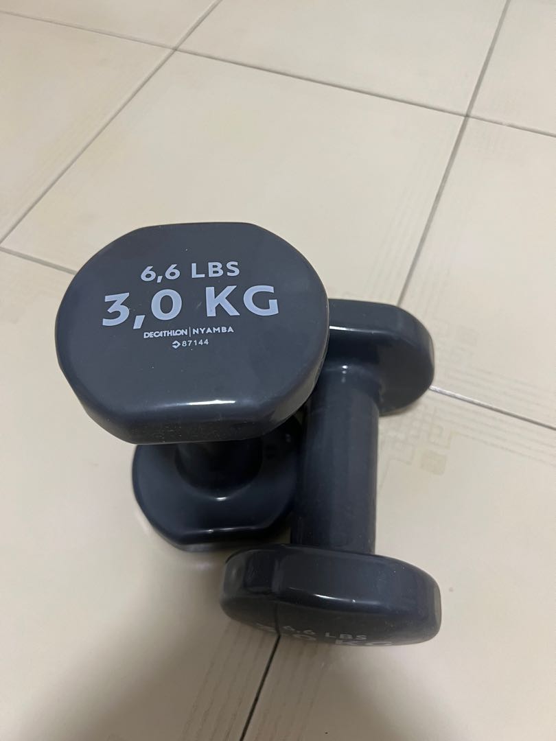 Dumbbells 3KG, Sports Equipment, Exercise & Fitness, Weights ...