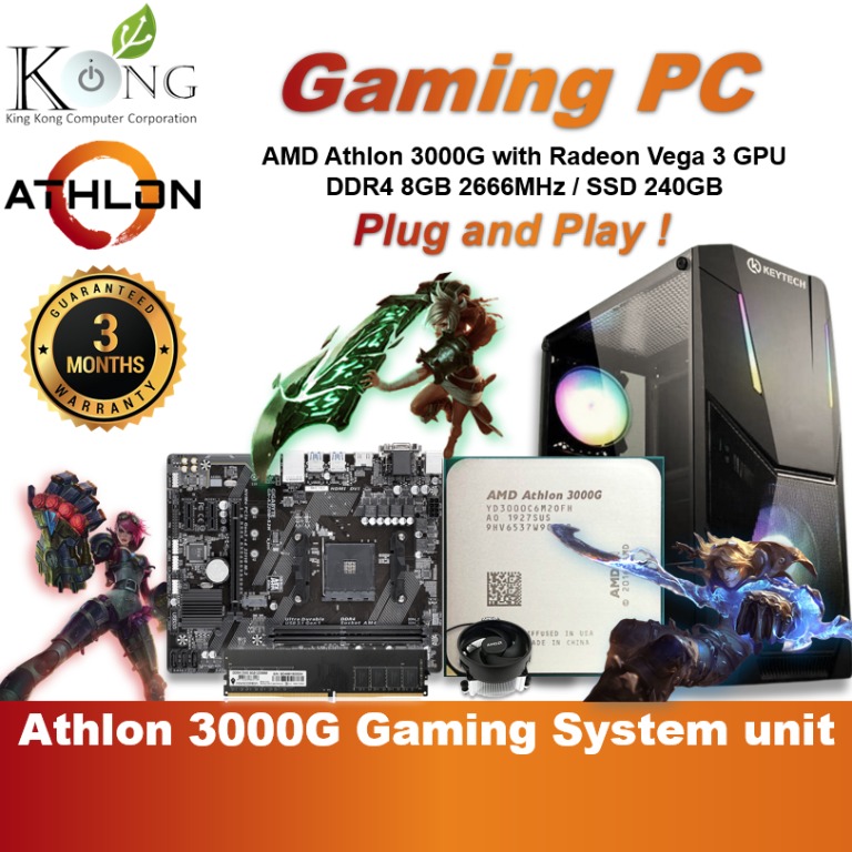 Gaming System Unit AMD Athlon 3000G [Used], Computers & Tech, Desktops ...