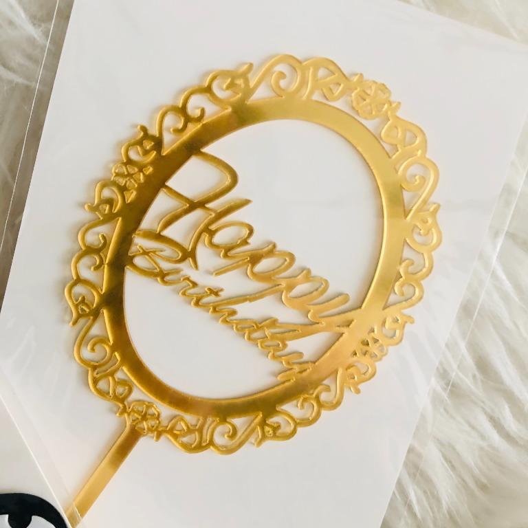 Gold Frame Birthday Cake Topper | Baroque Photo Frame, Food & Drinks ...