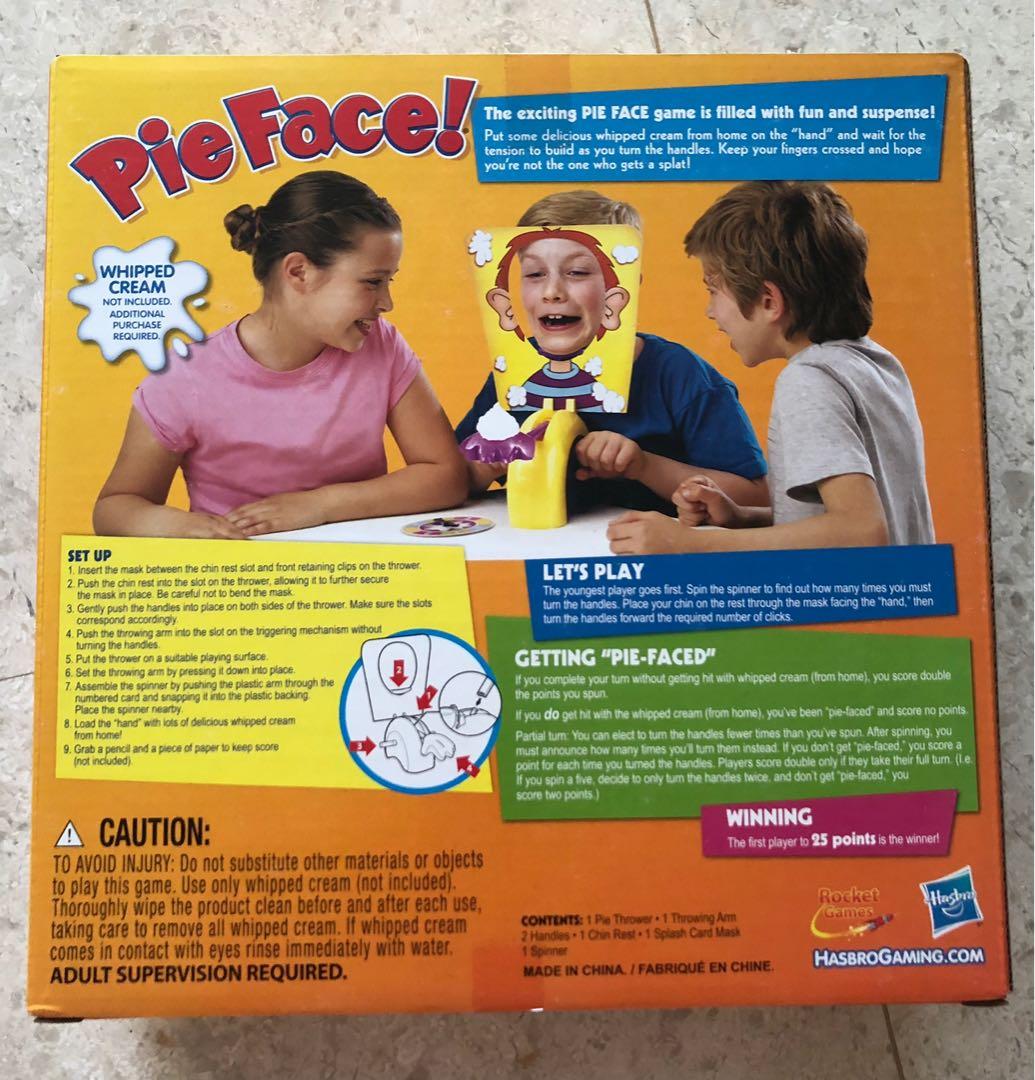 Hasbro Pie Face Game, Hobbies & Toys, Toys & Games on Carousell