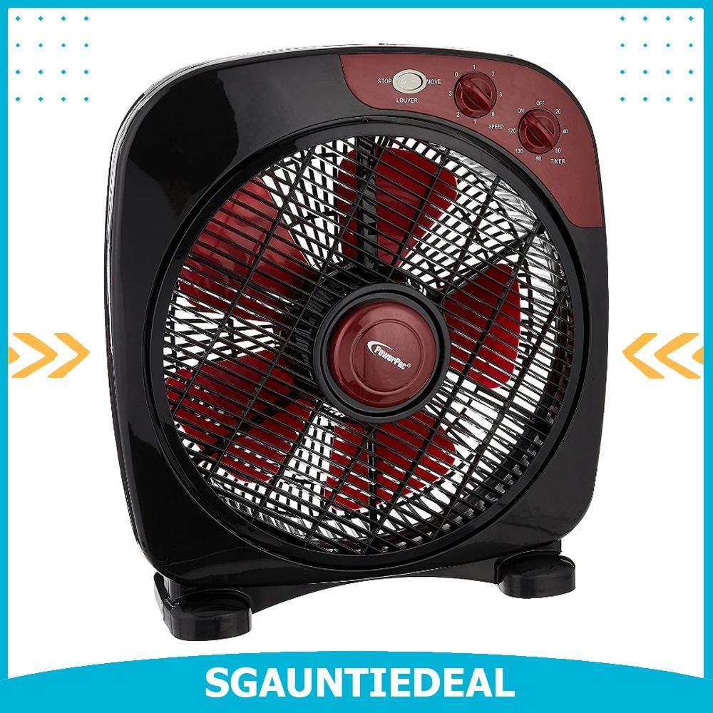 (instock) PowerPac PPBF30 Electric Box Fan, Desk, table fan with Timer ...