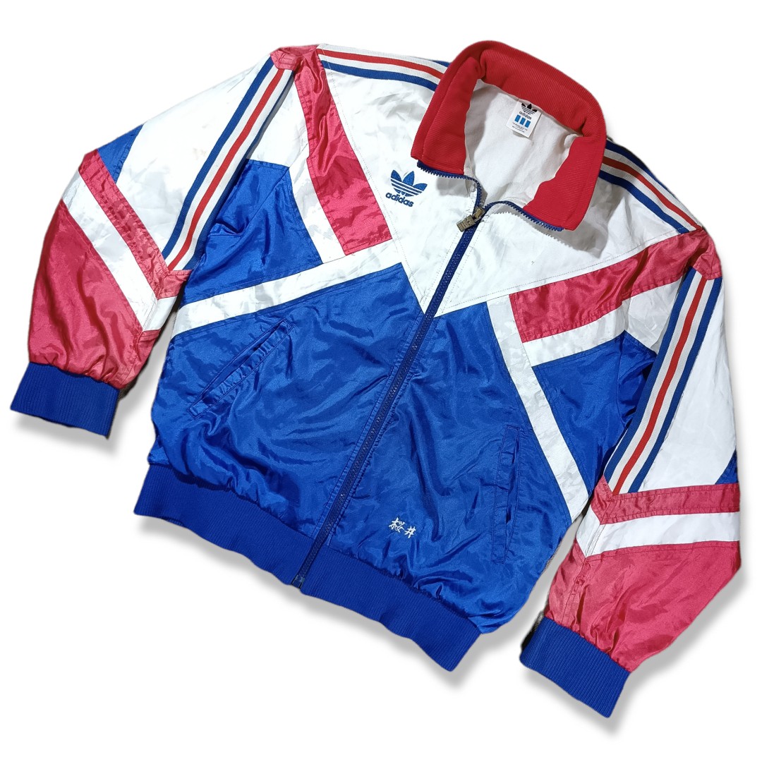 Jaket Parasut Adidas X Decente Vintage '90, Fesyen Pria, Pakaian , Baju Luaran di Carousell