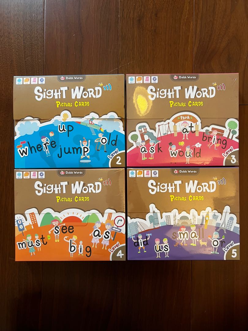 Kids Read 點讀筆 Dolch Words Sight word Picture Cards Level 2-5, 興趣及遊戲, 書本 ...