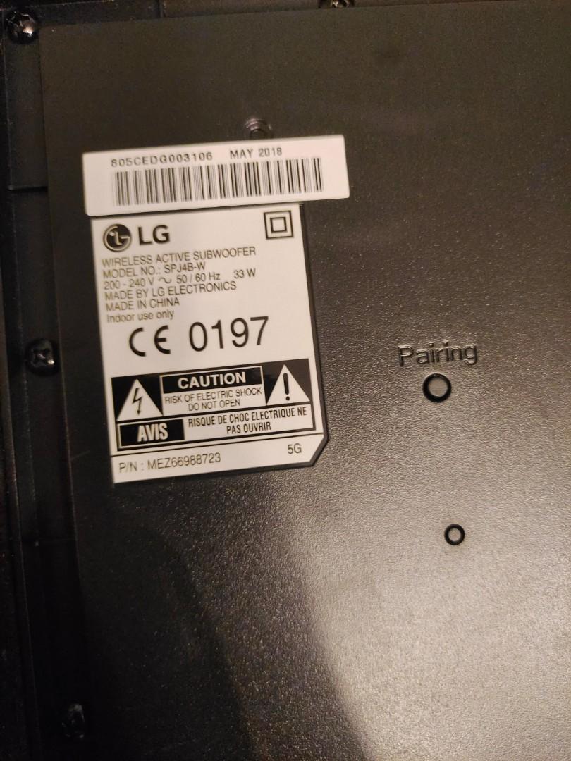 LG wireless subwoofer SPJ4B-W, 音響器材, Soundbar、揚聲器、藍牙喇叭、耳擴 - Carousell