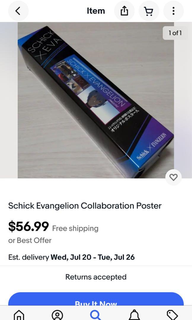 Limited Edition Schick Evangelion Collaboration Poster, Hobbies & Toys ...