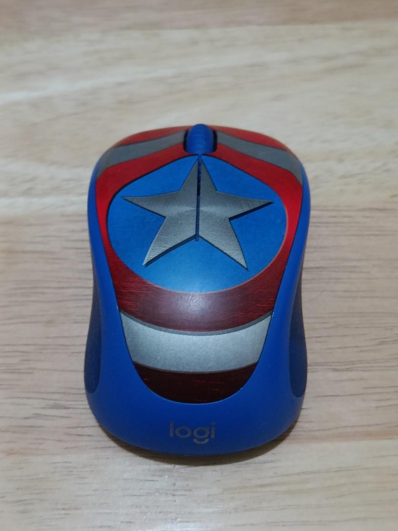 Logitech M238 Marvel Collection Wireless Mice Bundle (Captain America ...