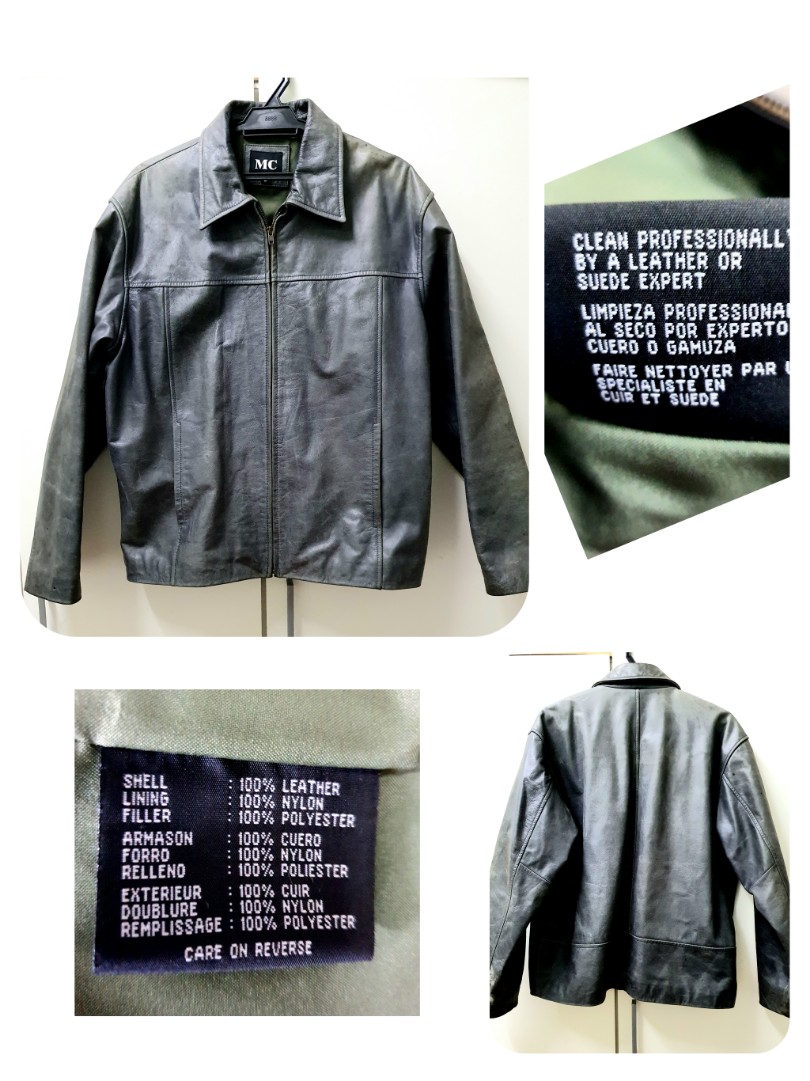 MC Leather Jacket, Men's Fashion, Coats, Jackets and Outerwear on Carousell