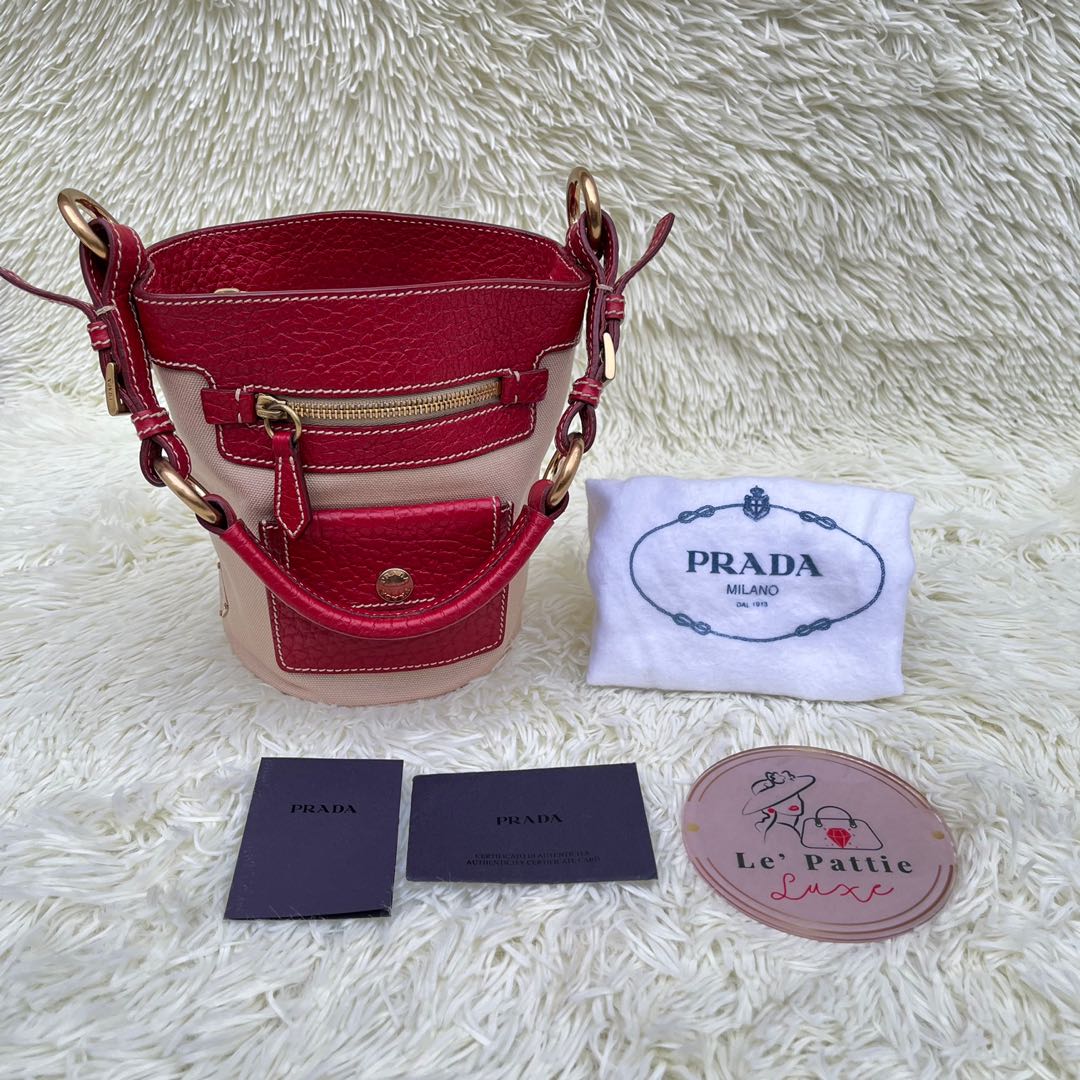 Mini Prada Bucket Tote, Luxury, Bags & Wallets on Carousell