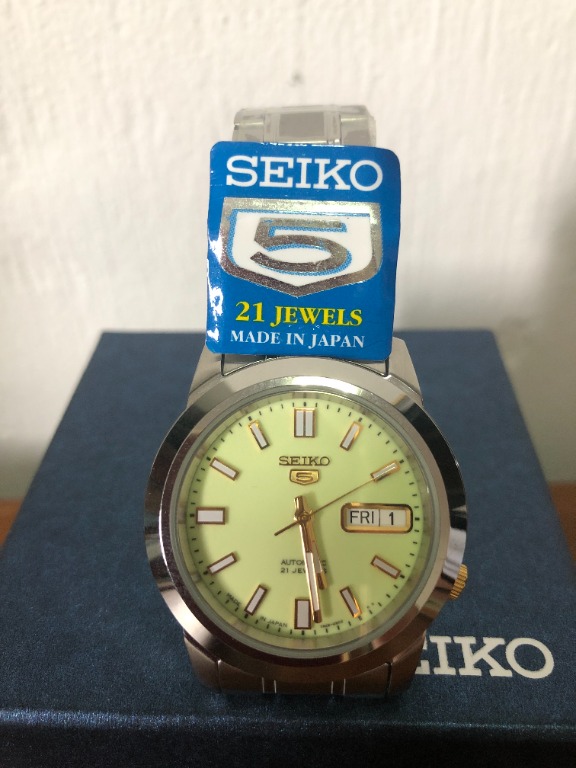 New-Seiko 5 SNKK19J1 Lumibrite Automatic 21 Jewels Made In Japan Full ...