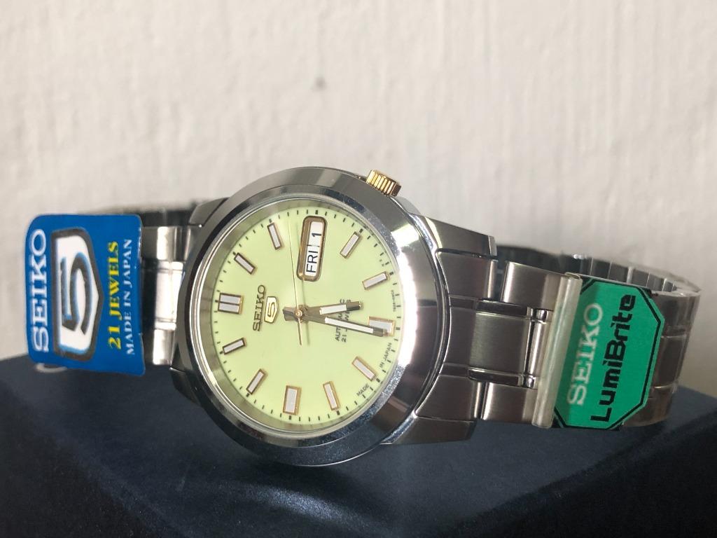 New-Seiko 5 SNKK19J1 Lumibrite Automatic 21 Jewels Made In Japan Full ...