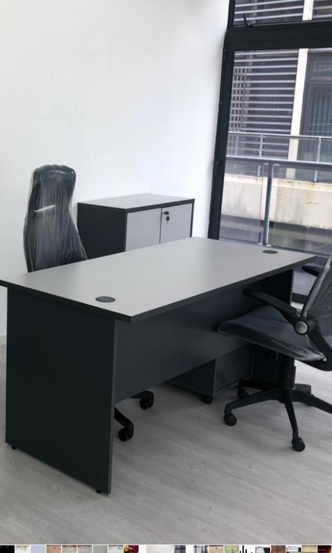 Ofc table and side drawers, Furniture & Home Living, Furniture, Tables ...