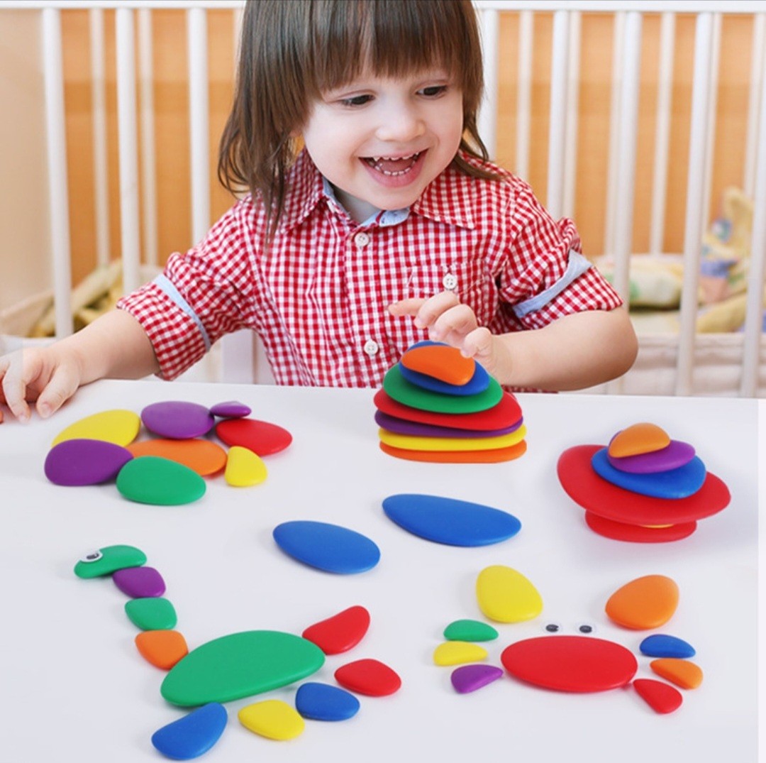 Onshine Rainbow pebble sorting game activity set, Babies & Kids, Infant ...