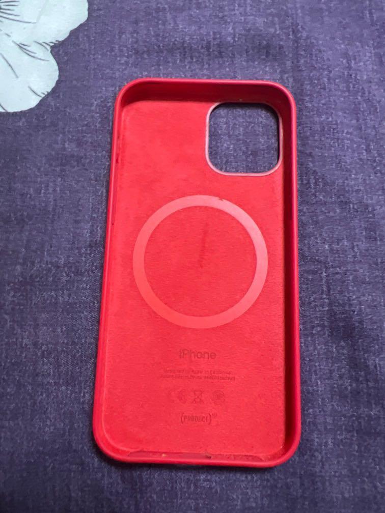 Original silicone red MagSafe iPhone 12/12 pro casing ., Mobile Phones ...