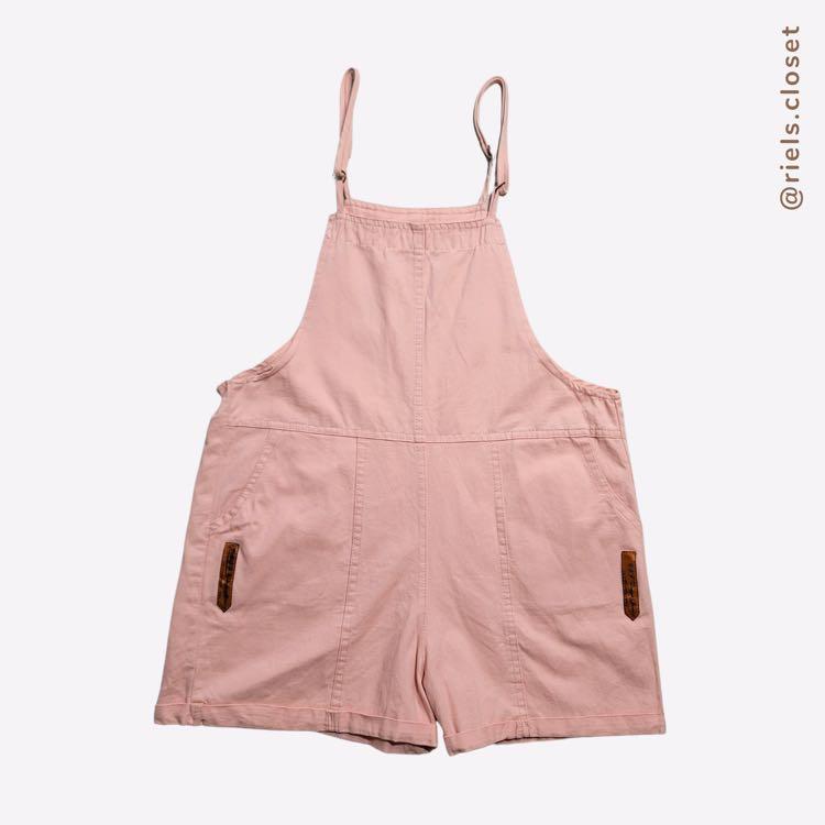 Pastel Pink Short Overalls, Women's Fashion, Dresses & Sets, Jumpsuits ...