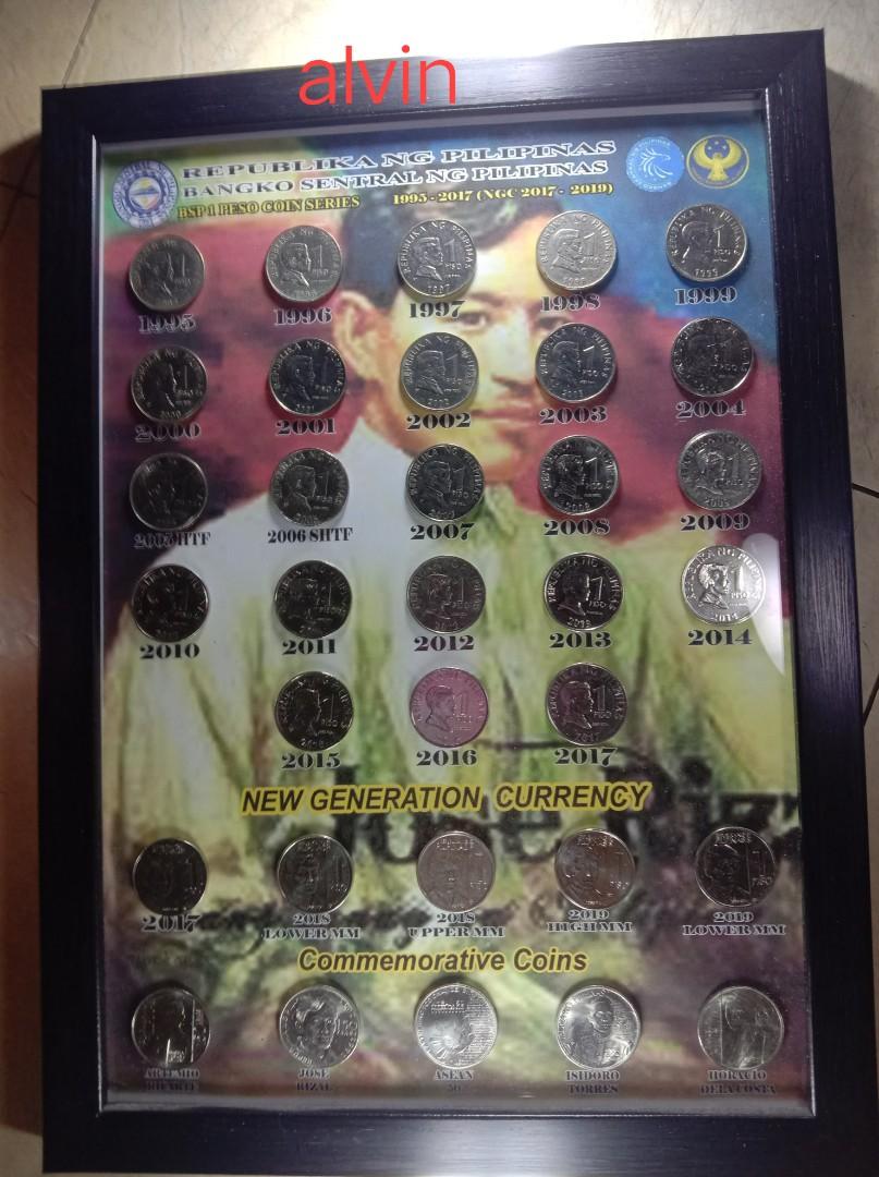 Philippine One Peso Series Collection Set with Frame, Hobbies & Toys ...