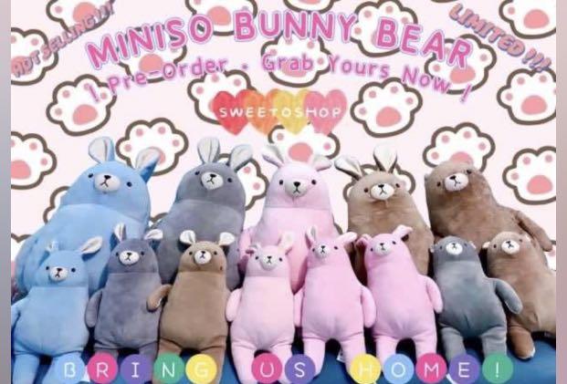 Rare miniso bunny soft toy plush toy, Hobbies & Toys, Toys & Games on ...