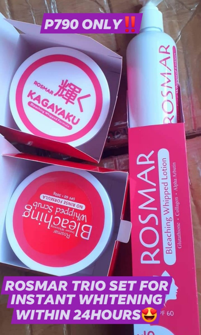 ROSMAR FACE & BODY BLEACHING TRIO SET INSTANT WHITENING, Beauty ...