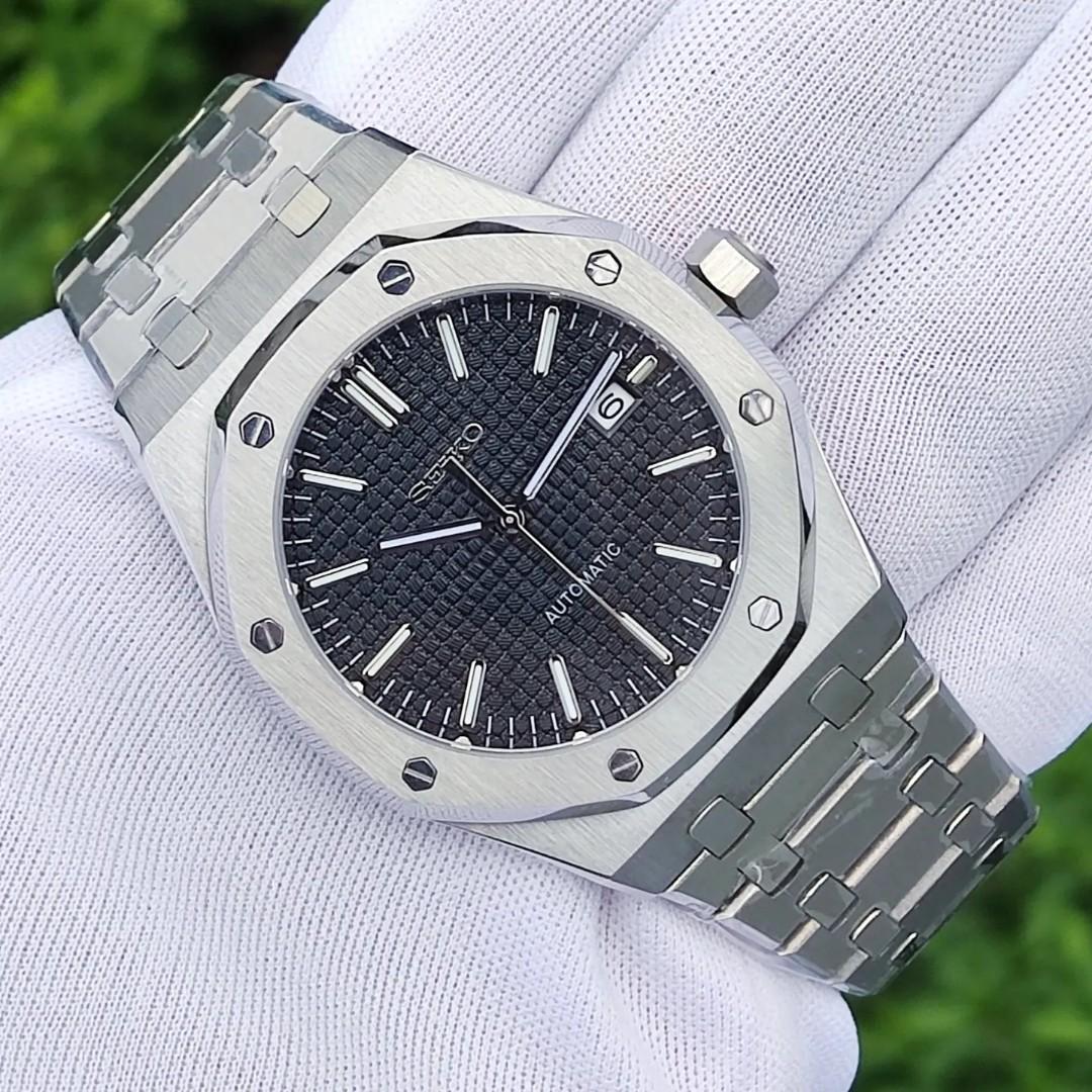 Seiko Oak Royal AP Black Mod, Luxury, Watches on Carousell