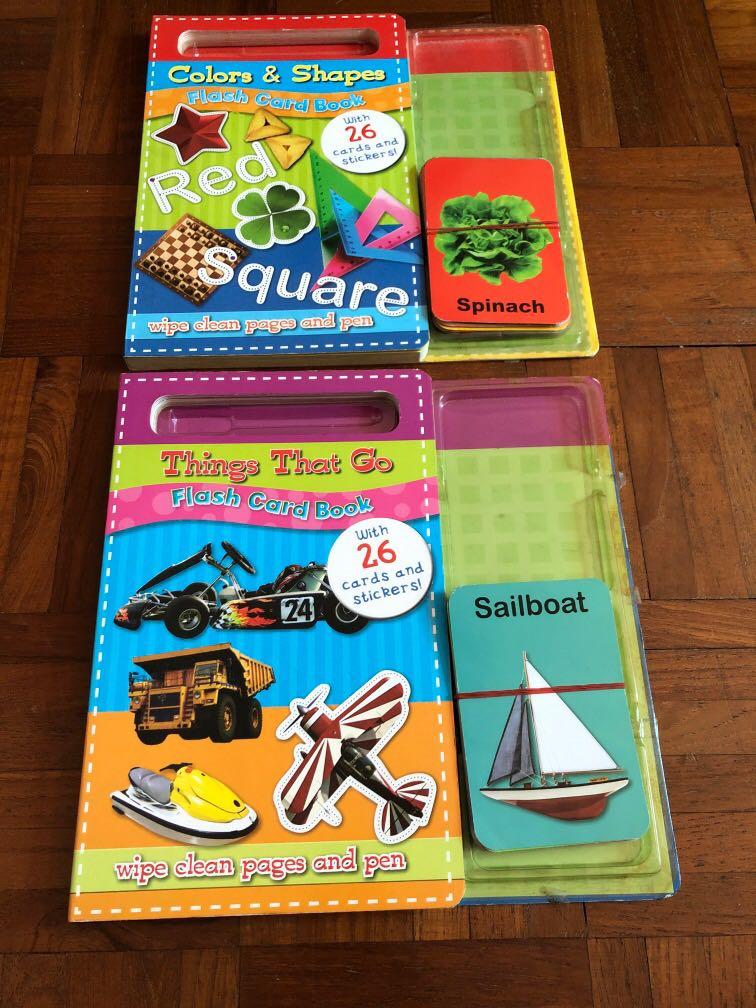 Set of 2 Big Flashcard and Wipe Clean board books, Hobbies & Toys ...