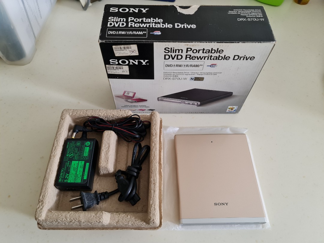 Slim Portable Sony DVD Rewritable Drive in it's Original Box and ...